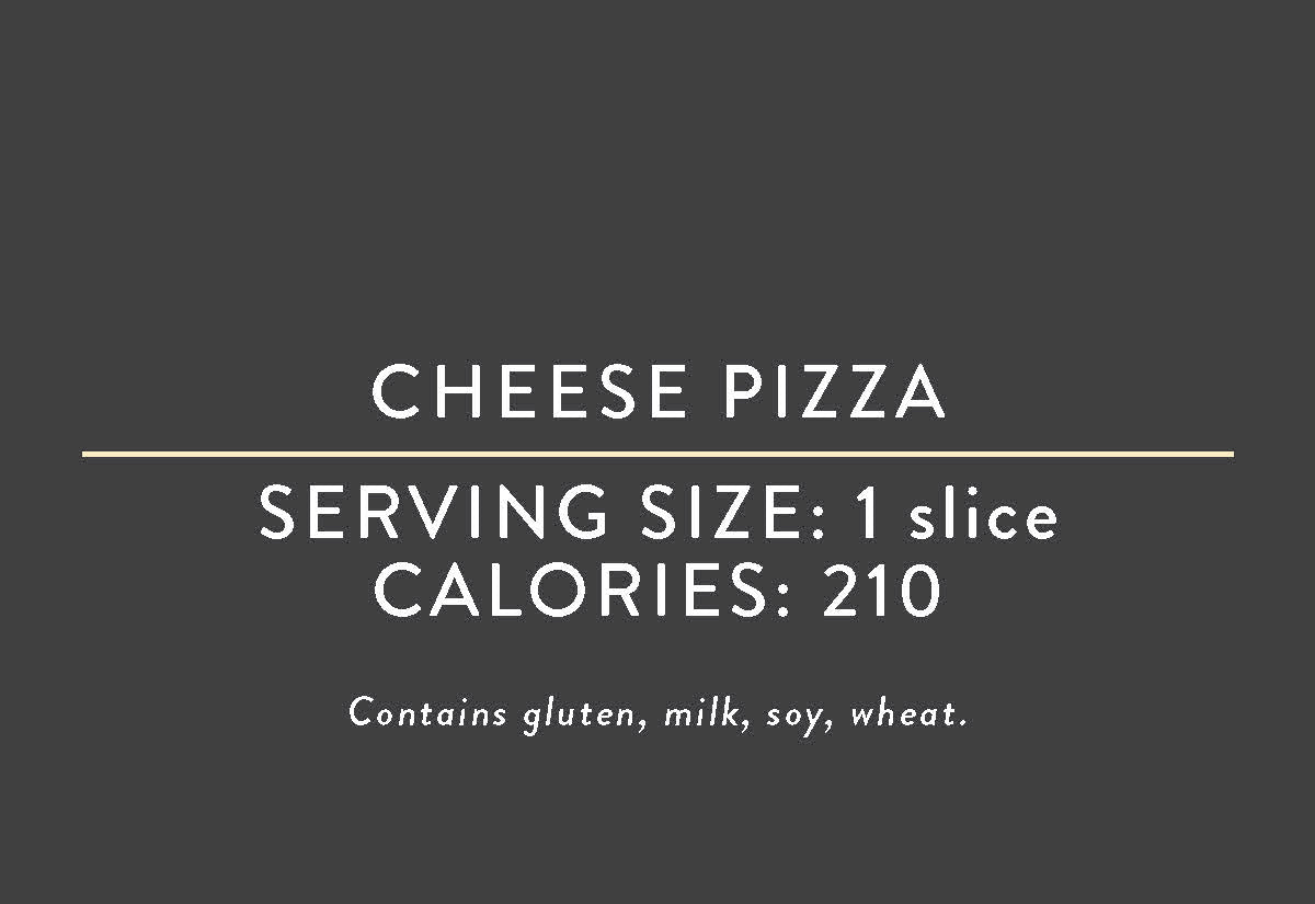 Cheese Pizza(03/15/17 REV NUT) – Golden Corral FDA Buffet Labels
