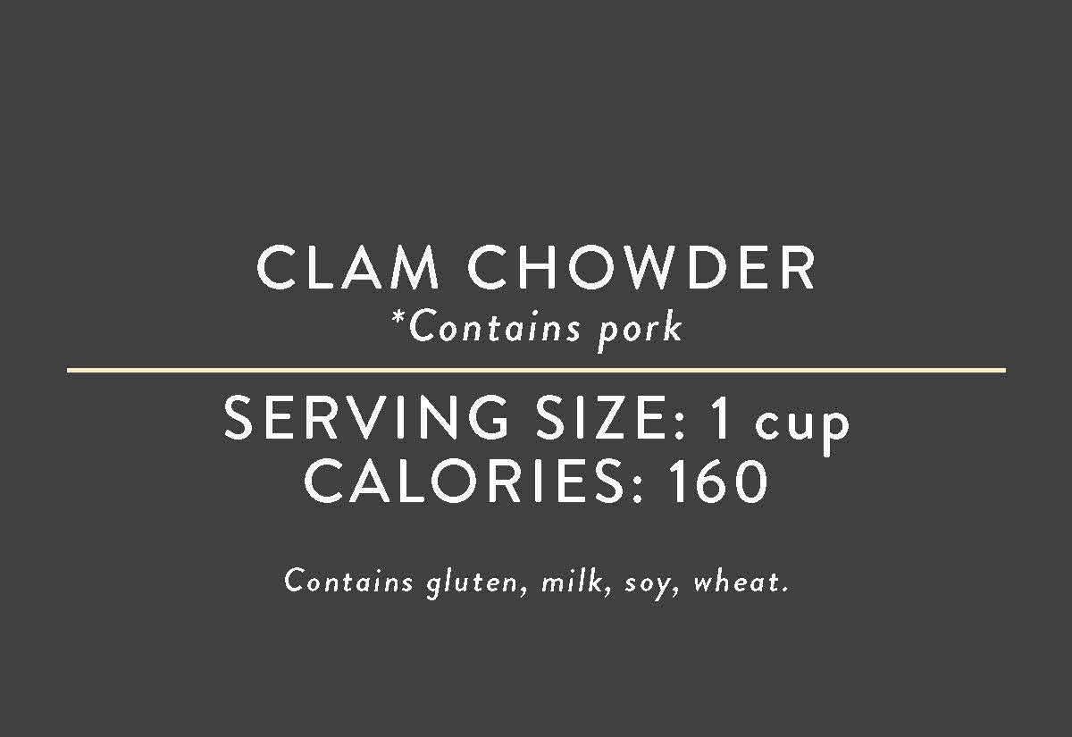Clam Chowder (11/26/19 REV NUT) – Golden Corral FDA Buffet Labels