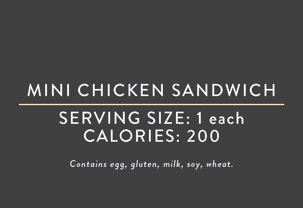 Mini Chicken Sandwich (03/15/17 REV NUT) – Golden Corral FDA Buffet Labels