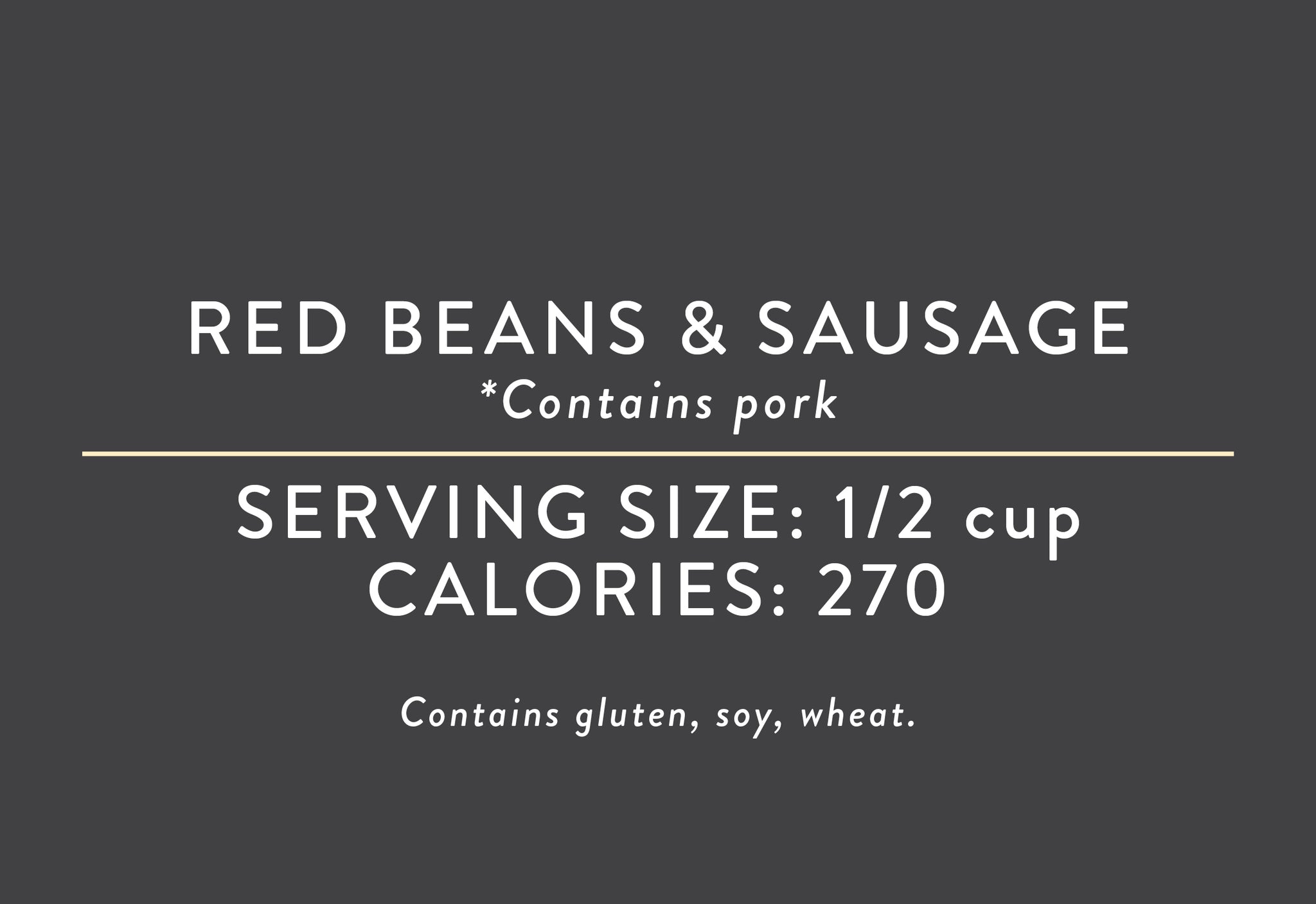 Red Beans and Sausage – Golden Corral FDA Buffet Labels