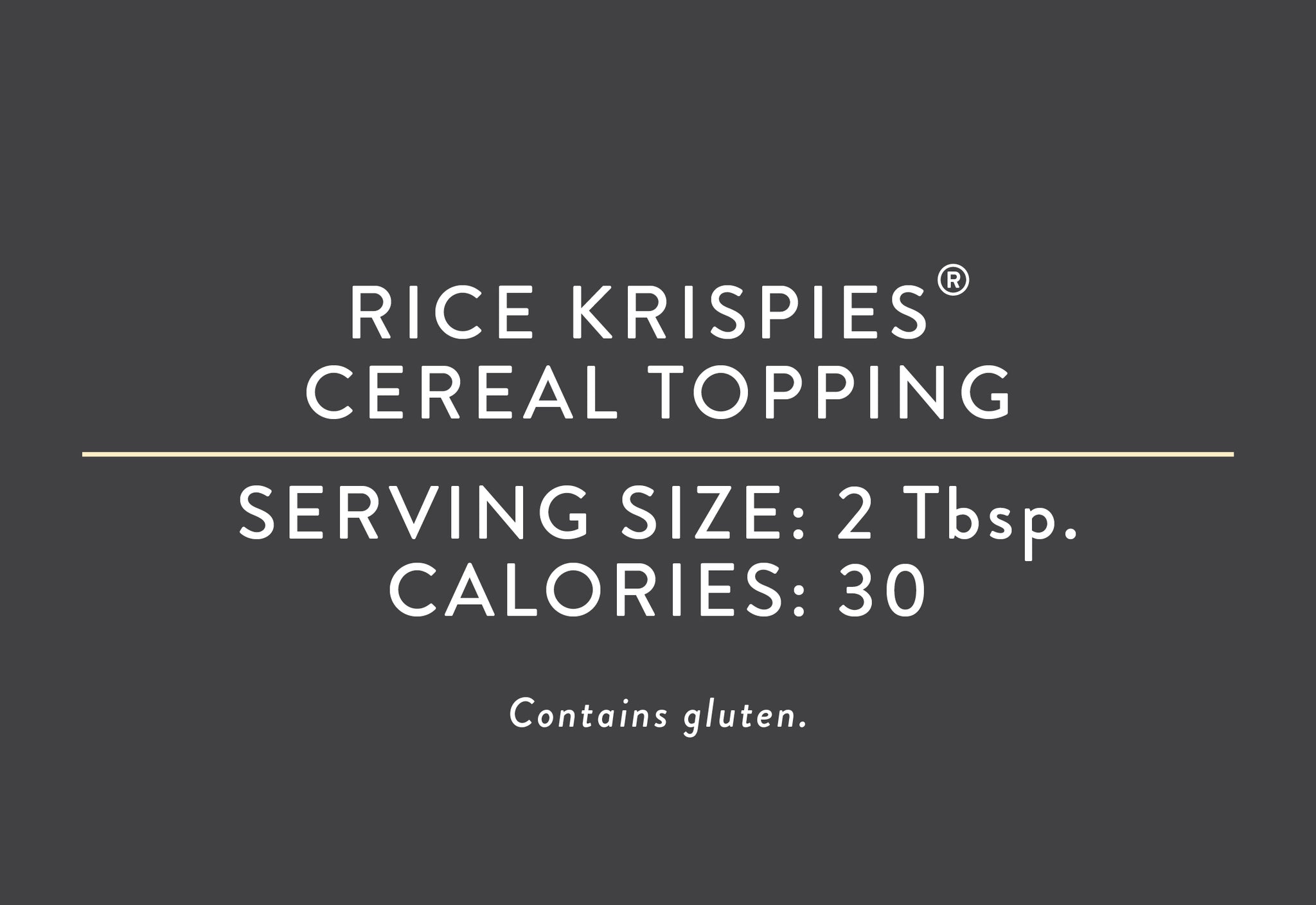Rice Krispies Cereal Topping – Golden Corral FDA Buffet Labels