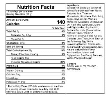 The Brass Bell Bakery- Banana Nut Bread Retail Labels – Golden Corral ...